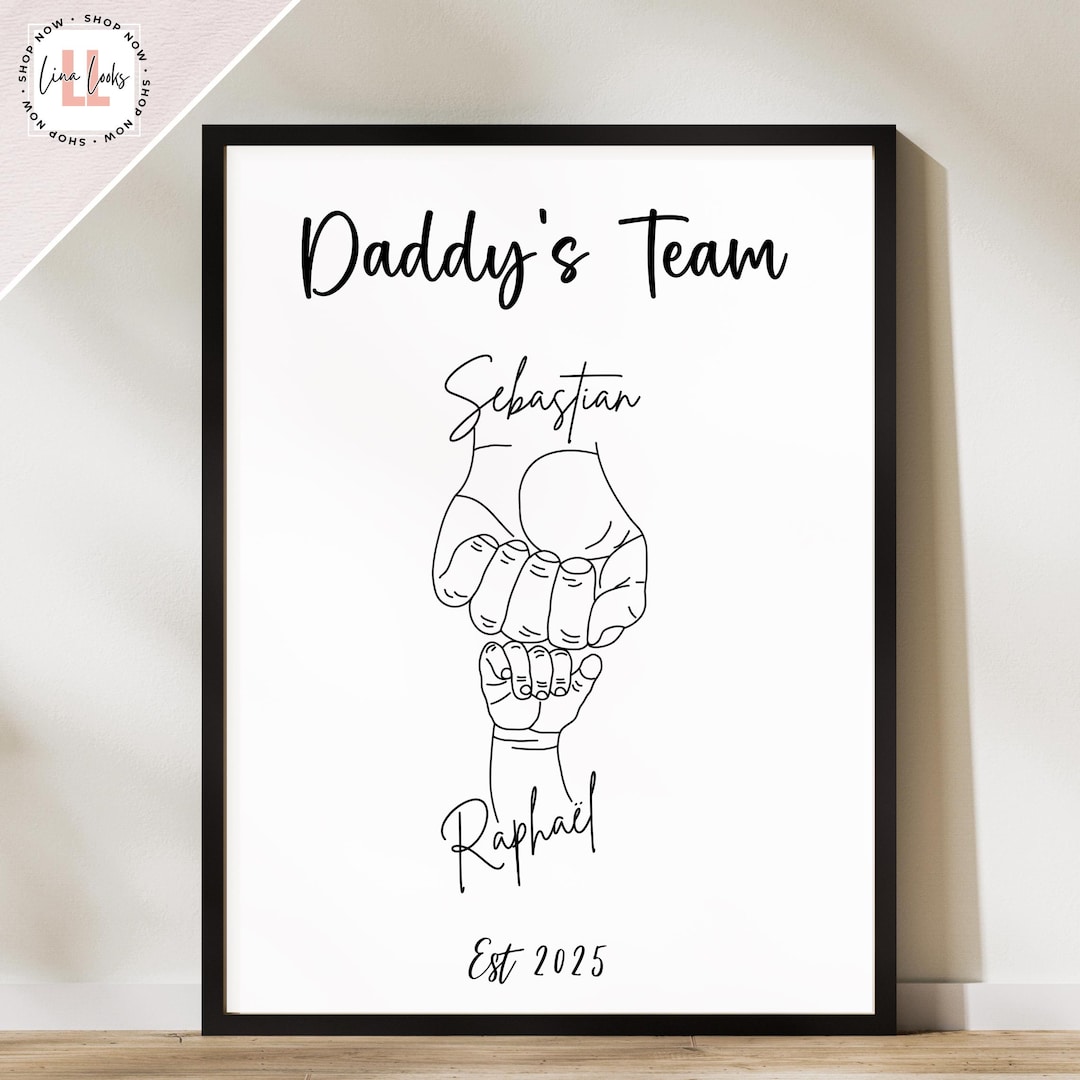 Personalized Poster Featuring Dad's Fist Bump With Children's Names ...