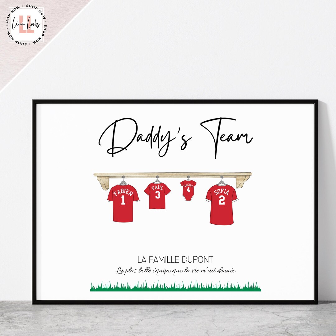 Personalized "daddy's Dream Team" Poster – Father's Day Gift – Custom ...
