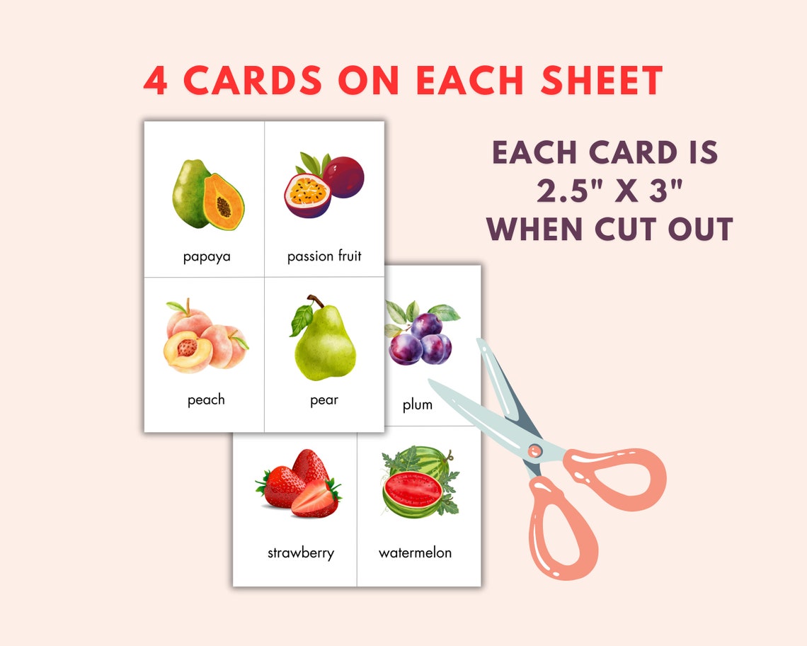 Fruit Flashcards for Kids of All Ages | Fruit Study Cards | Printable ...