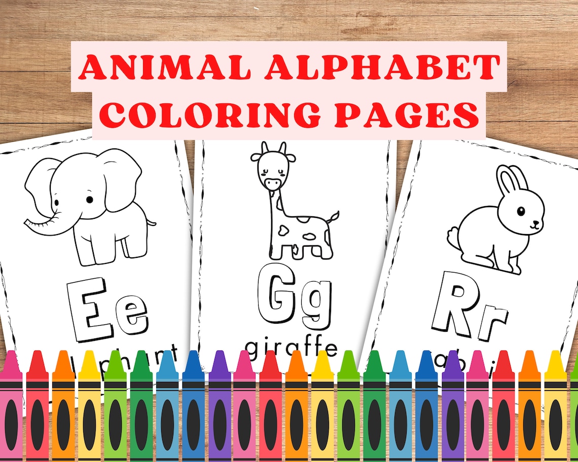 26 Printable Animal Alphabet Coloring Pages - Etsy
