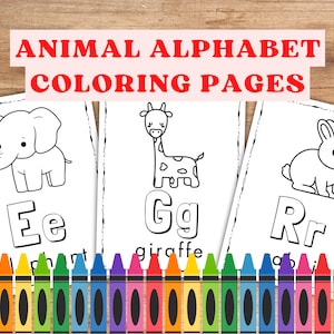 26 Printable Animal Alphabet Coloring Pages - Etsy