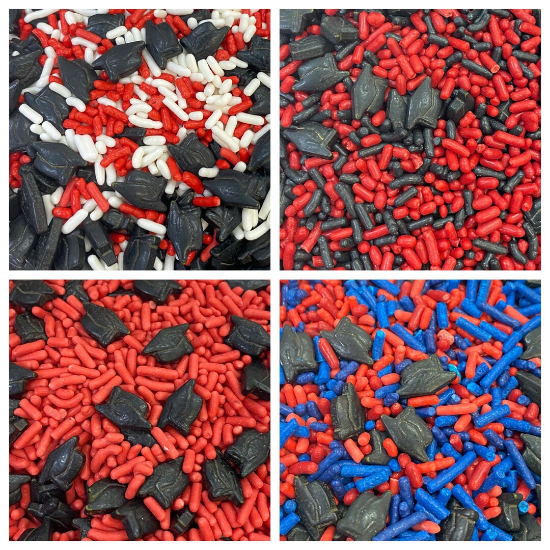 CUSTOM Graduation Hat/cap School Colors Sprinkles 1/4lb - Etsy