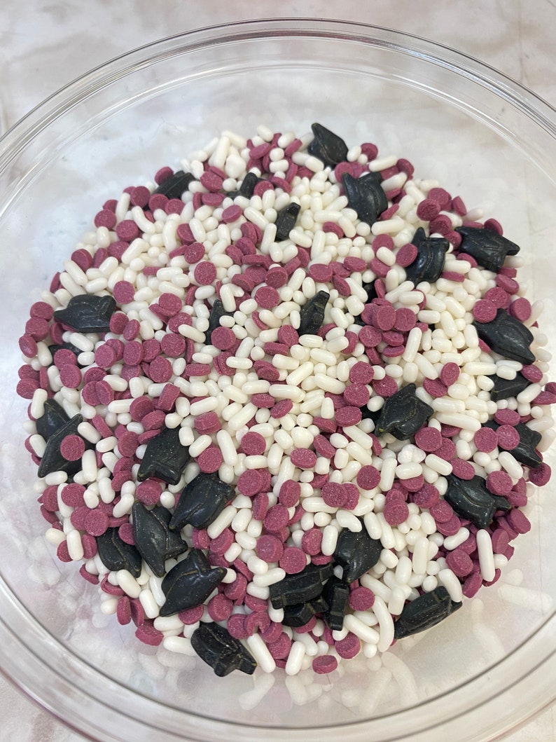 CUSTOM Graduation Hat/cap School Colors Sprinkles 1/4lb - Etsy