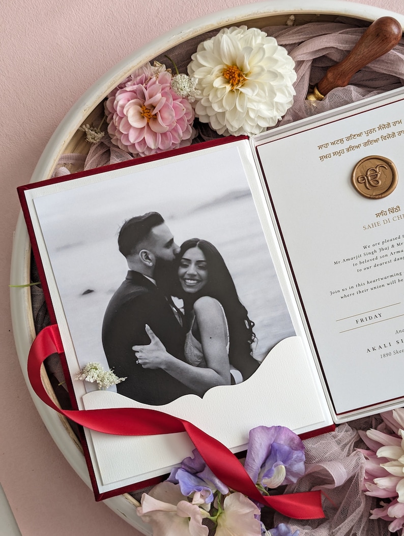 Luxury Sahi Chithi Red Personalized Sahe Chithi Velvet Sahi Chithi ...