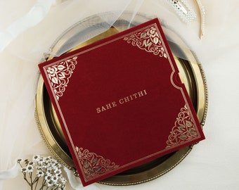 Luxury Sahi Chithi Personalized Sahe Chithi Velvet Sahi Chithi Indian ...