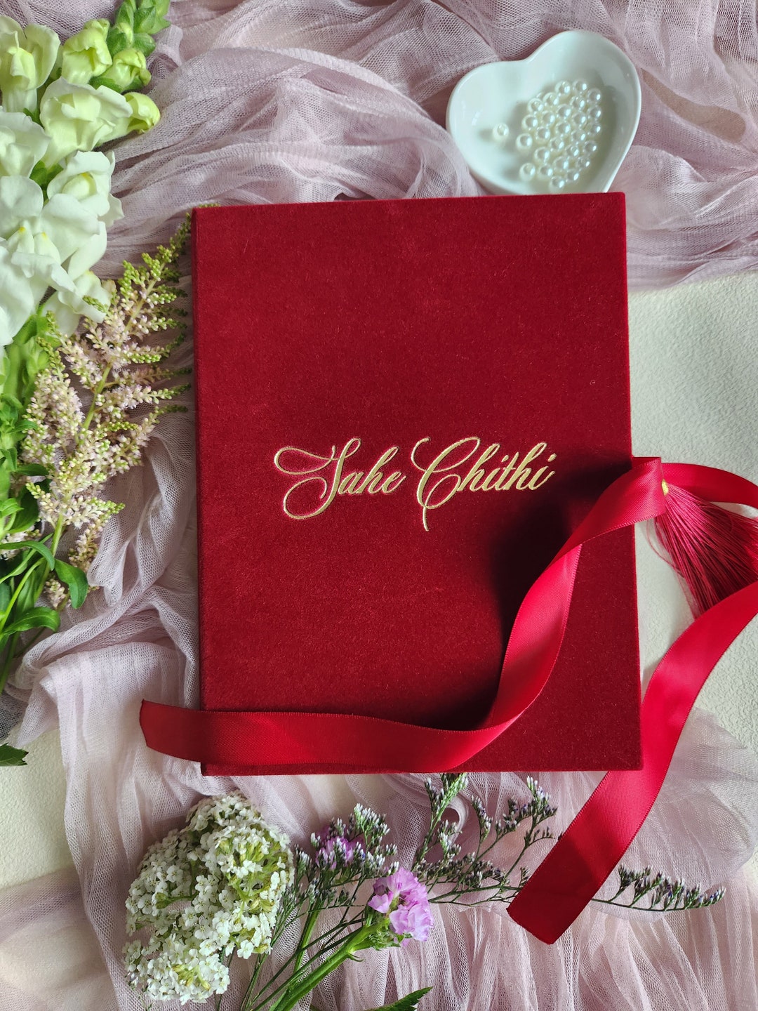 Luxury Punjabi Sahe Chithi - Red | Personalized Punjabi Sahe Chithi ...