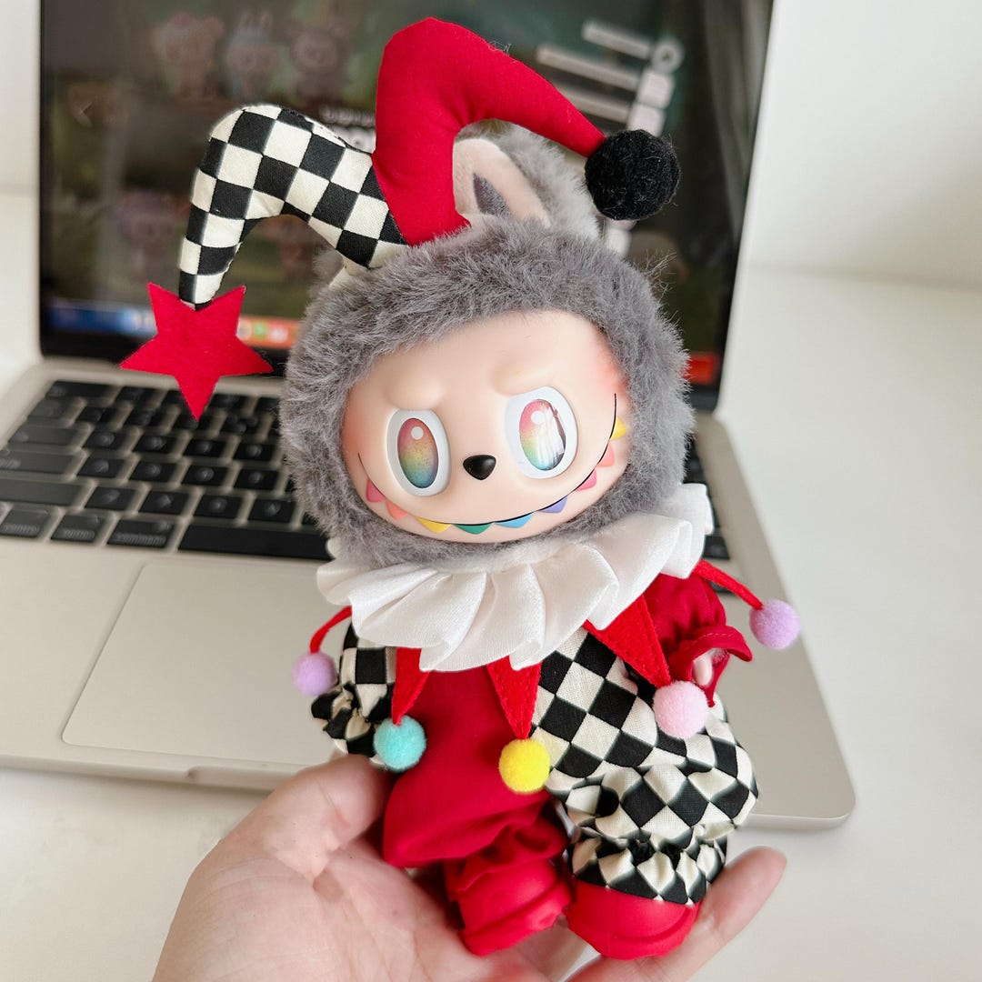 Custom Labubu Clothes - Handmade Clown Labubu Outfits for 17cm Popmart ...