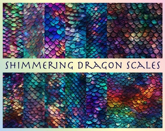 White Dragons Scales Digital Paper, White Dragon Scales and Hide ...