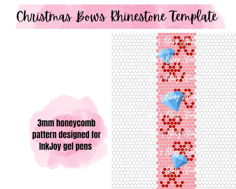 Christmas Bows Rhinestone Pen Template | Christmas | Holiday |digital ...