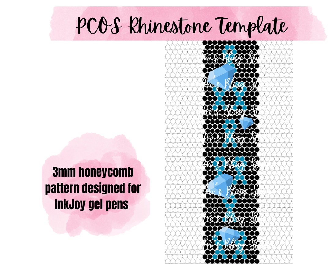 PCOS Awareness Ribbon Pen Template | Inkjoy Gel Pen | Honeycomb Pattern ...
