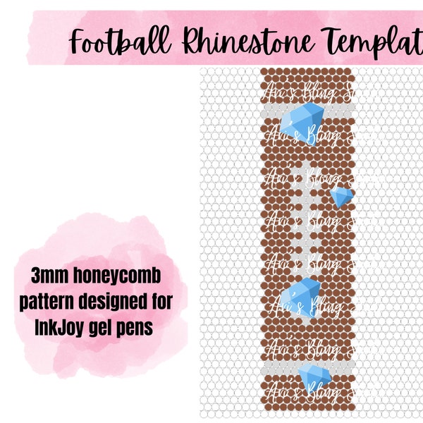 Football Rhinestone Template - Etsy