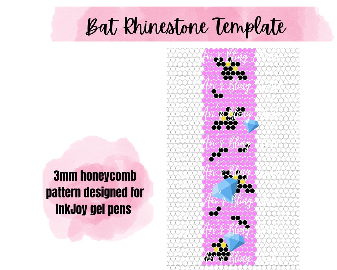Bat Rhinestone Pen Template | Halloween Bat | Digital File | PNG | Pen ...