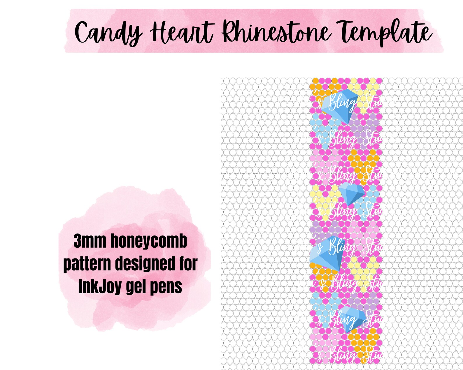 Candy Heart Rhinestone Pen Template | Inkjoy Gel Pen Template ...