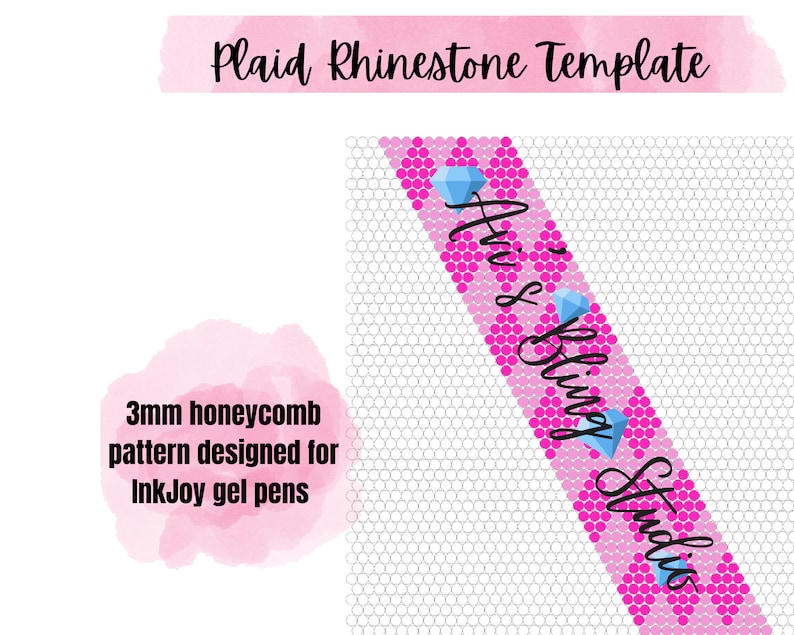 Simple Plaid Rhinestone Pen Template | Inkjoy Gel Pen Template ...