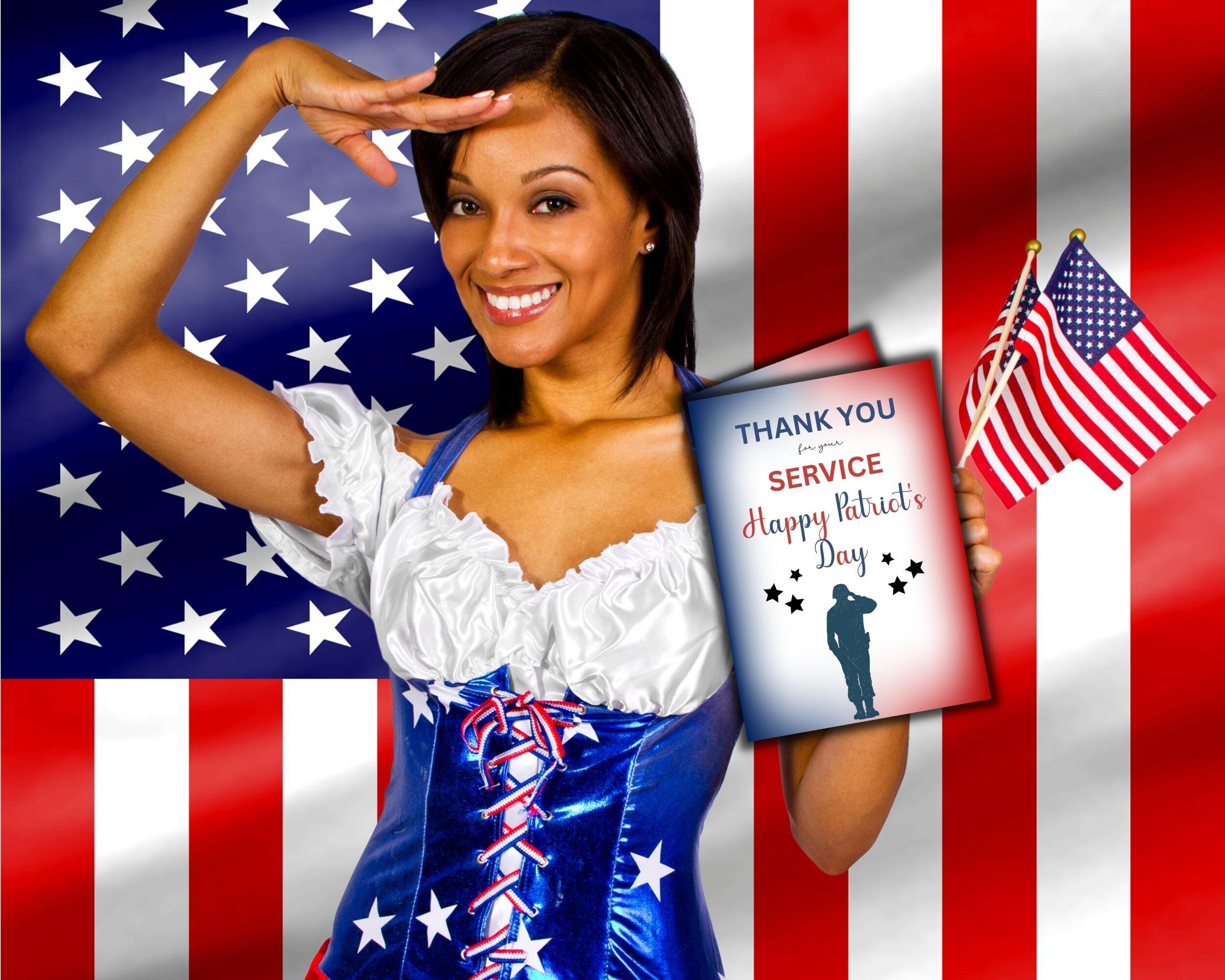 Printable Greeting Card: Happy Patriot's Day - Etsy