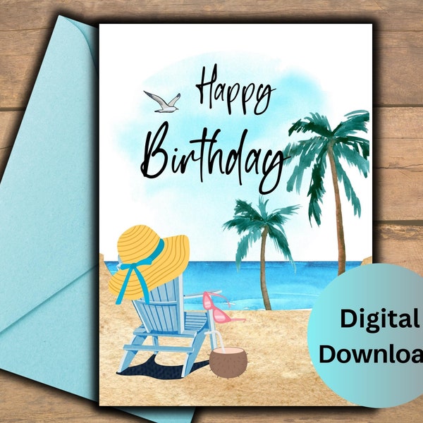 Ocean Birthday Card - Etsy