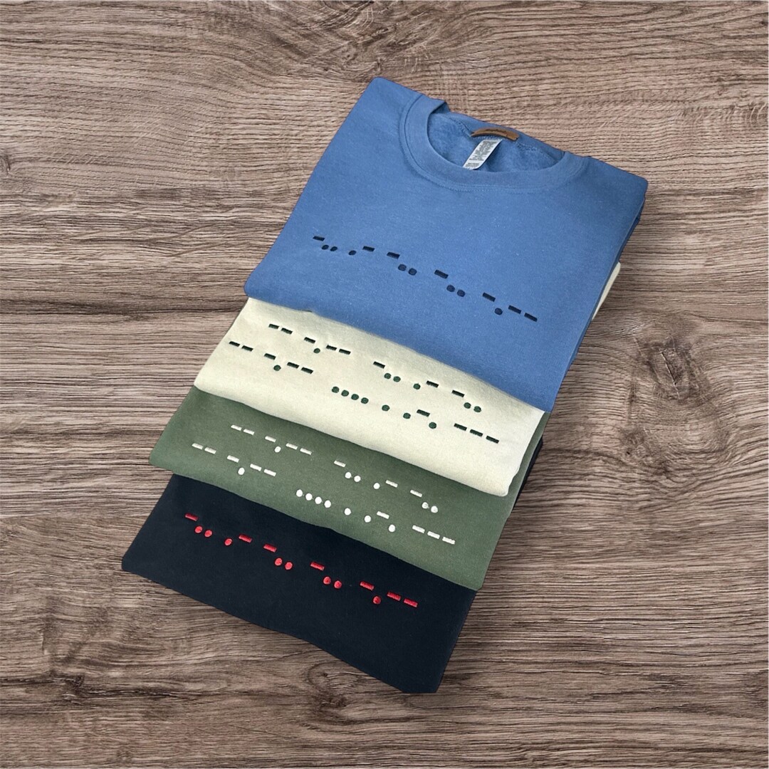 Morse Code Embroidered Sweatshirt or Hoodie Personalized Crewneck for ...