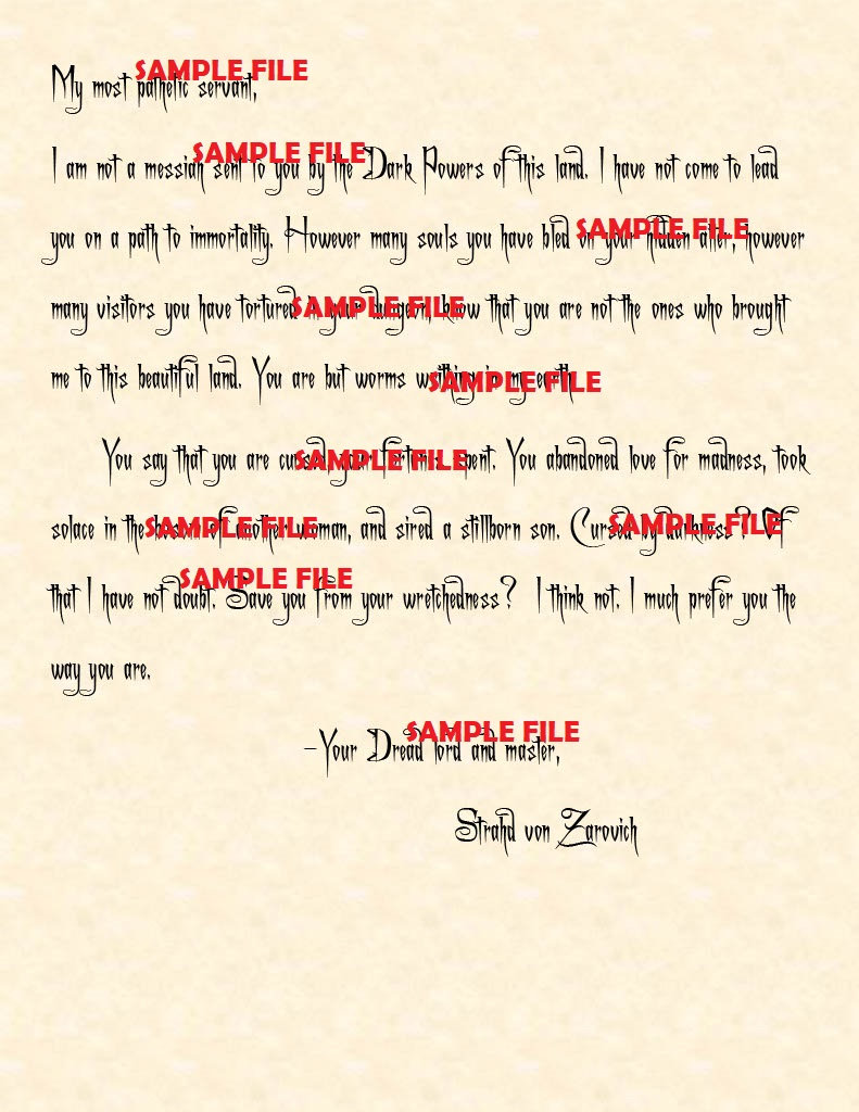 Death House, Curse of Strahd, Fan Made Player Handout, Strahd's Letter ...