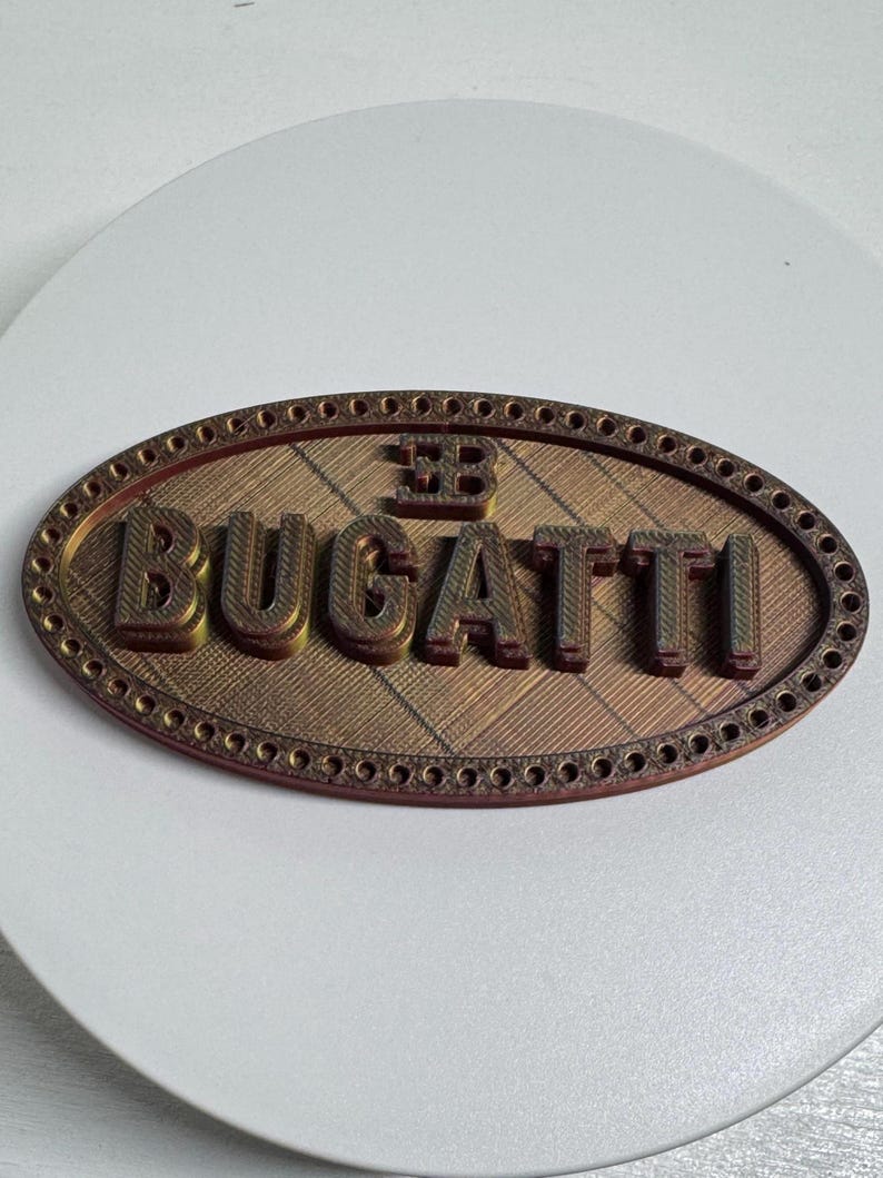 3D Printed Bugatti Emblem – Luxury Car Logo Decor - Etsy