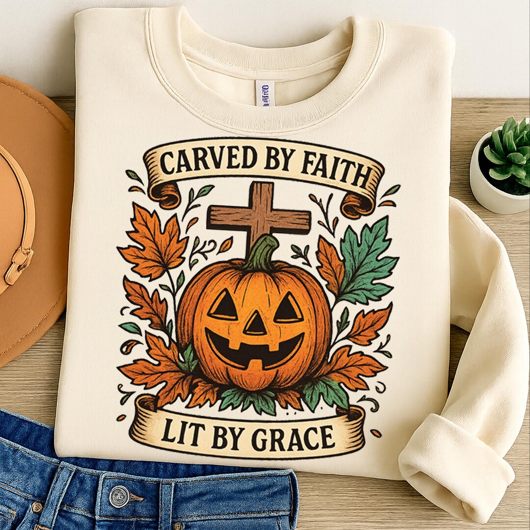 Carved by Faith Lit by Grace Design Christian Halloween Png Religious ...