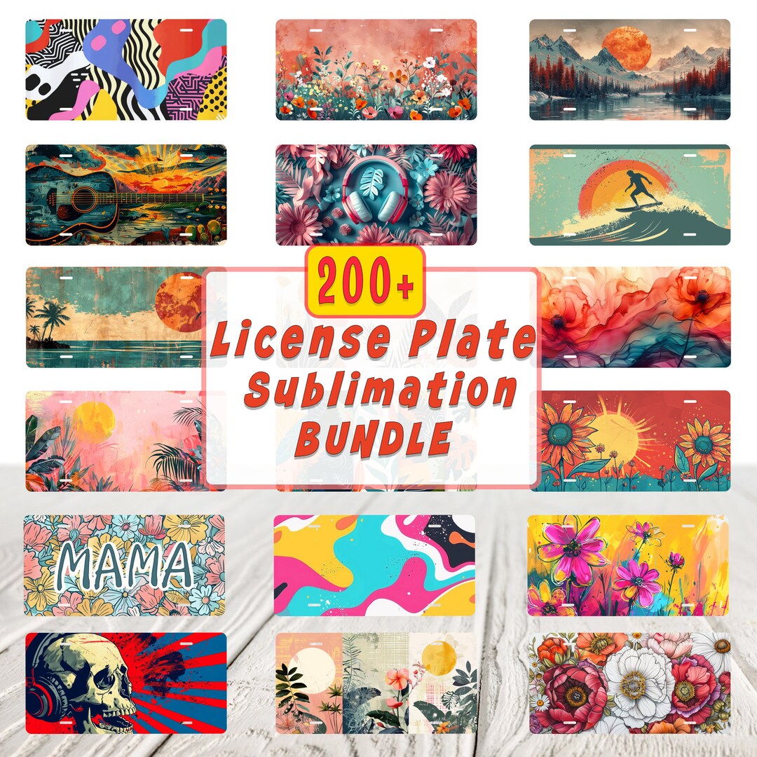 200 PNG Licence Plate Sublimation Design V2, Licence Plate Designs ...