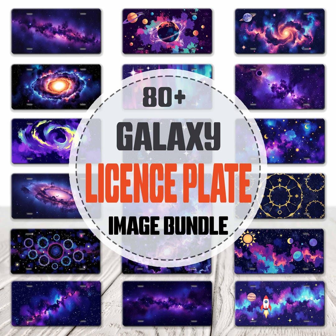 Galaxy Licence Plate Sublimation Design, Licence Plate Designs, Licence ...