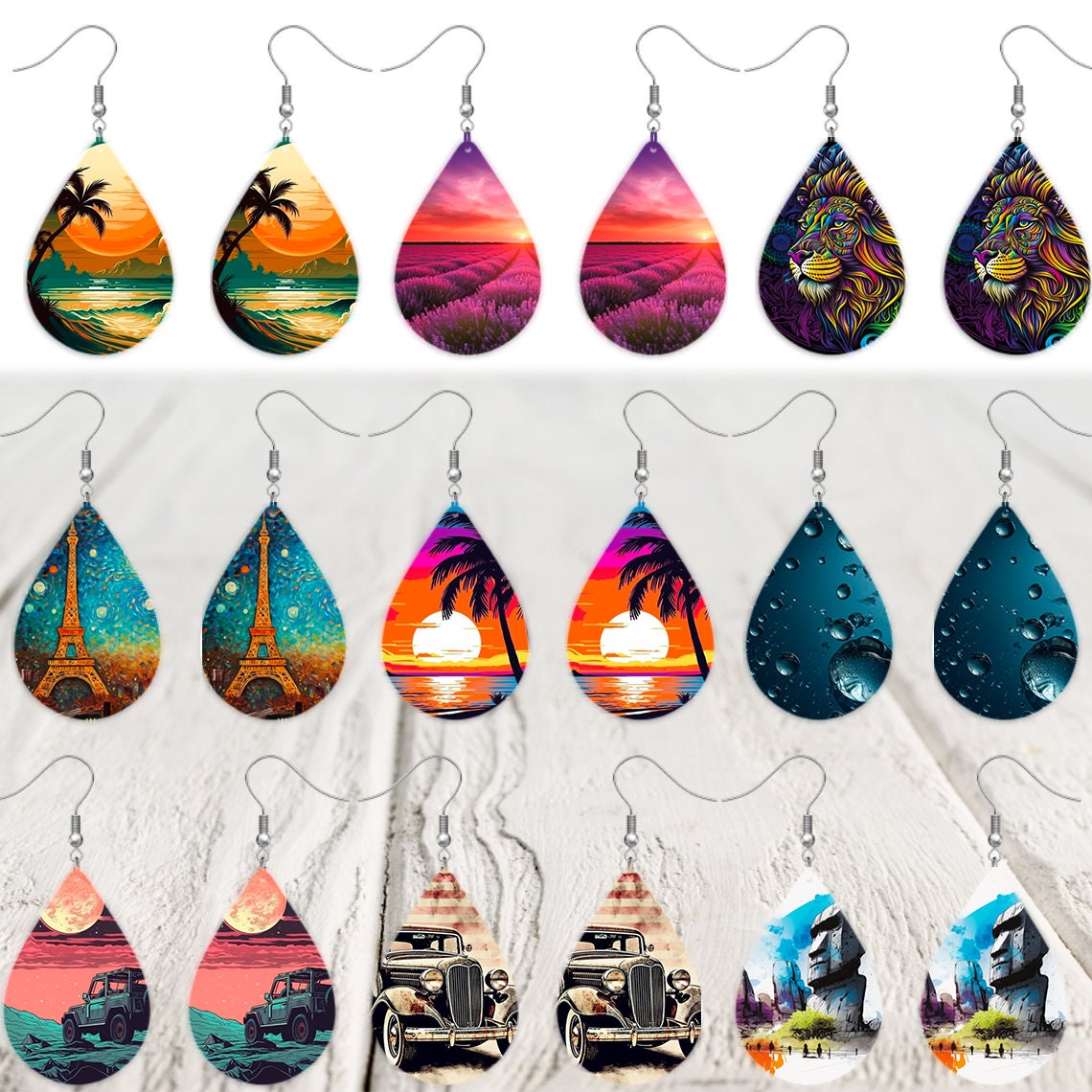 100 Tear Drop Earring Sublimation Design Bundle Vol 2 - Etsy
