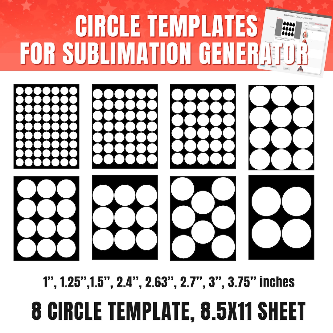 Circle Sublimation Sheet Template for Sublimation Sheet Generator, Load ...