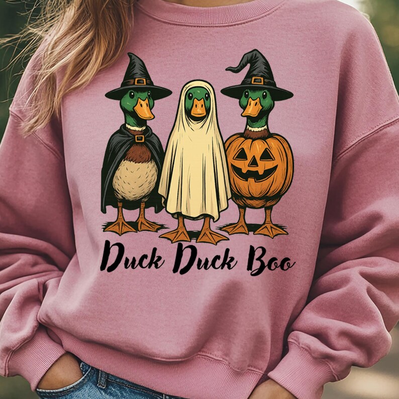 Duck Duck Boo PNG SVG, Funny Goose Halloween Design, Silly Duck Ghost ...