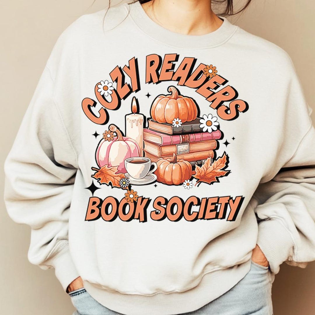Cozy Readers Book Society Png, Sublimation Design, Bookish Png, Fall ...