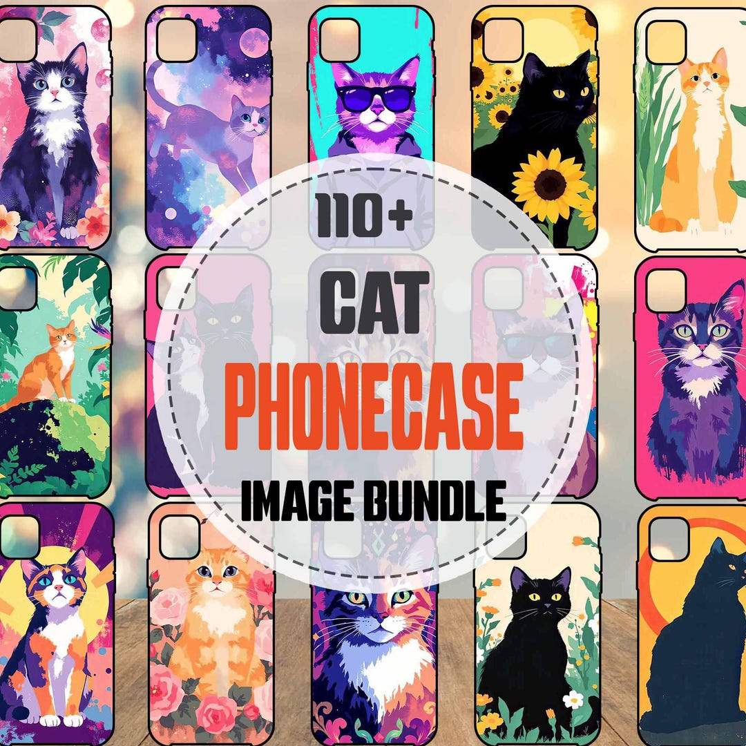 Cat Phone Case Sublimation Design, Templates for Custom Phone Cases ...
