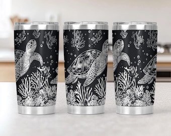Turtle Tumbler Wrap Laser Svg, 20oz Laser Engraved Baby Turtle Tumbler ...