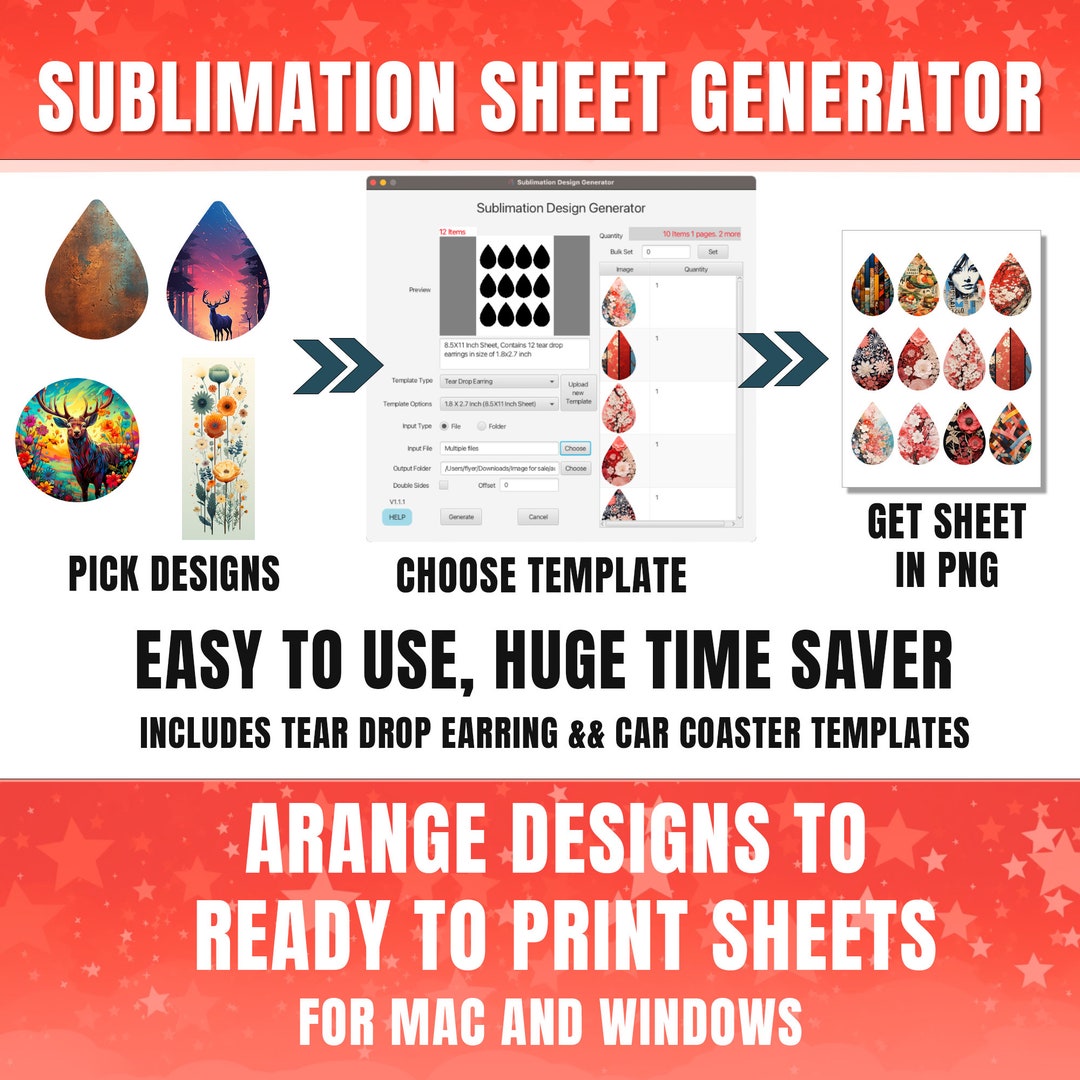 Sublimation Sheet Generator, Load and Place PNG Designs Onto to ...