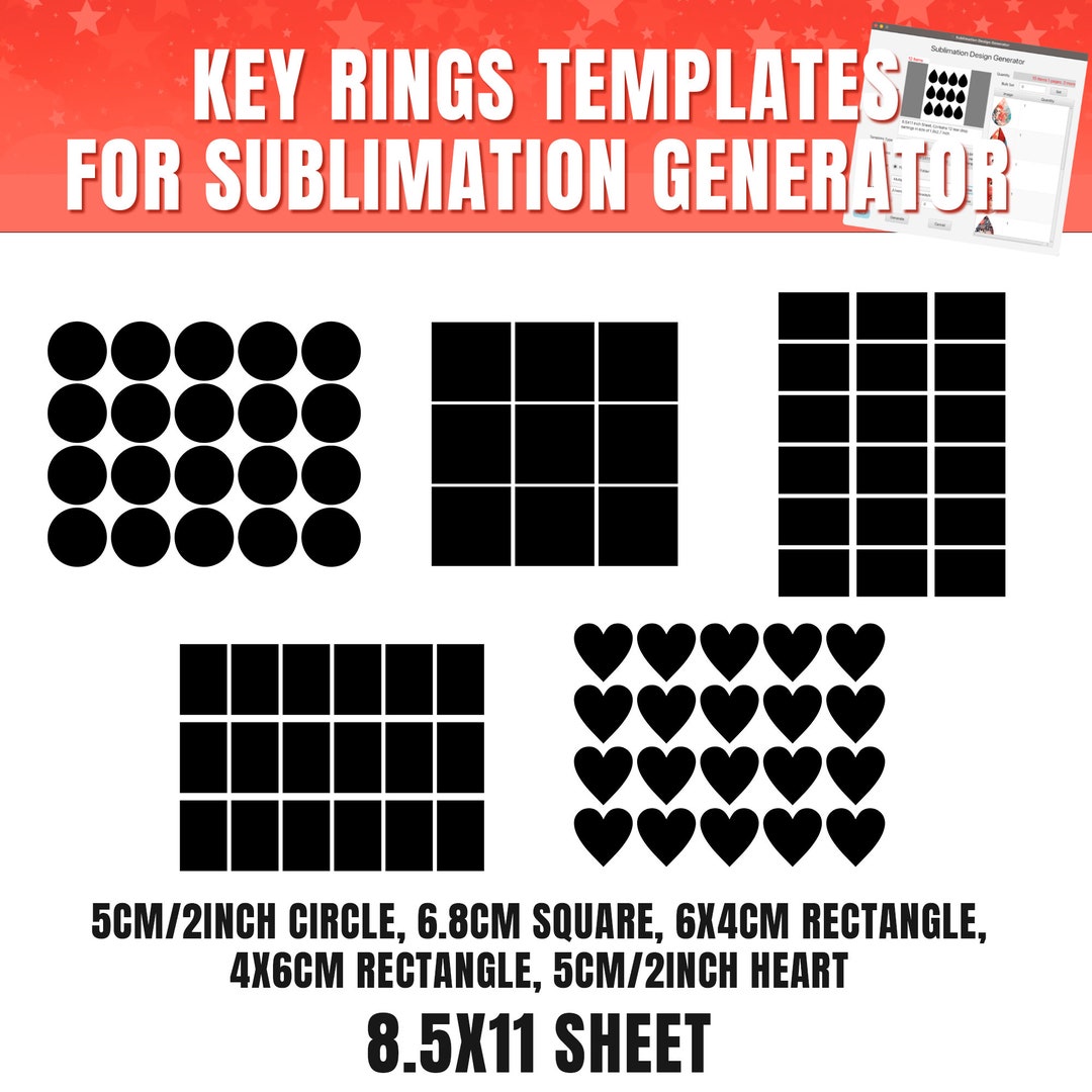 Keyrings Sublimation Sheet Template for "sublimation Sheet Generator ...