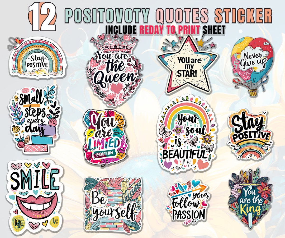 12 Inspirational Png, Digital Stickers Bundle, Mental Health Png ...