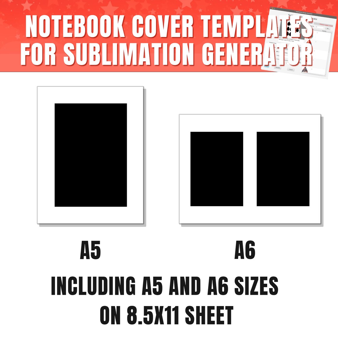 Notebook Cover Sublimation Sheet Template for Sublimation Sheet ...