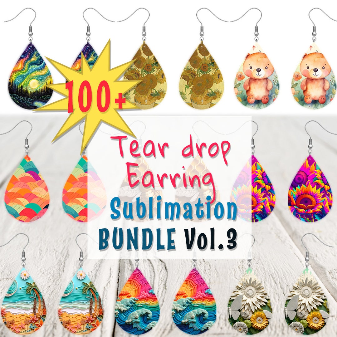100+ Tear Drop Earring Sublimation Design Bundle - Vol 3, Earring ...