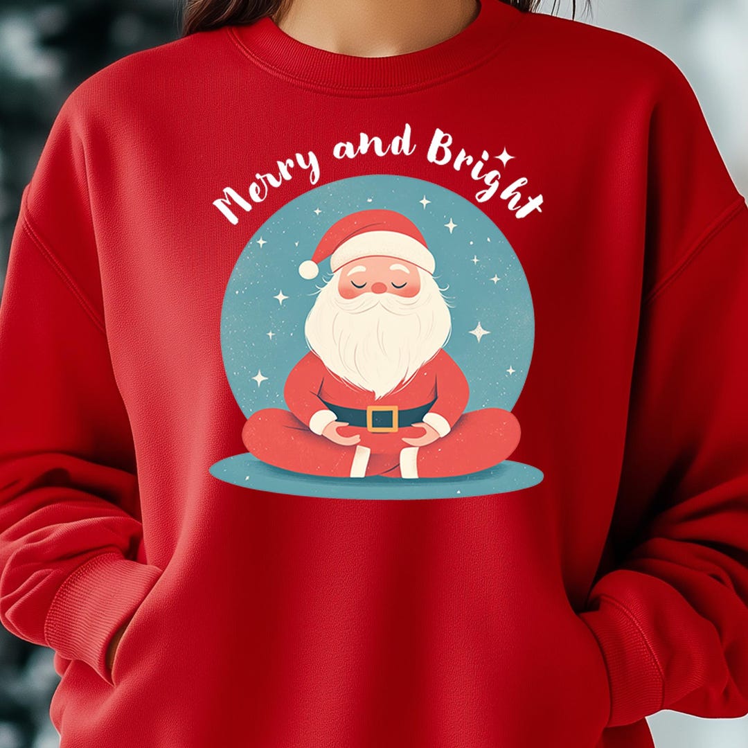 Coquette Christmas Santa Png, Zen Yoga Santa,girly Santa Design,bright ...