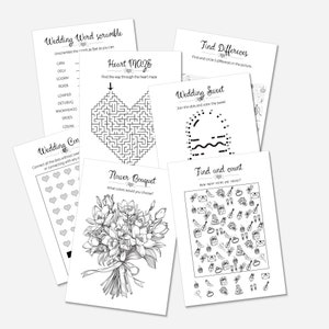 Kids Wedding Activity Pack PRINTABLE Digital Coloring Book for Kids ...