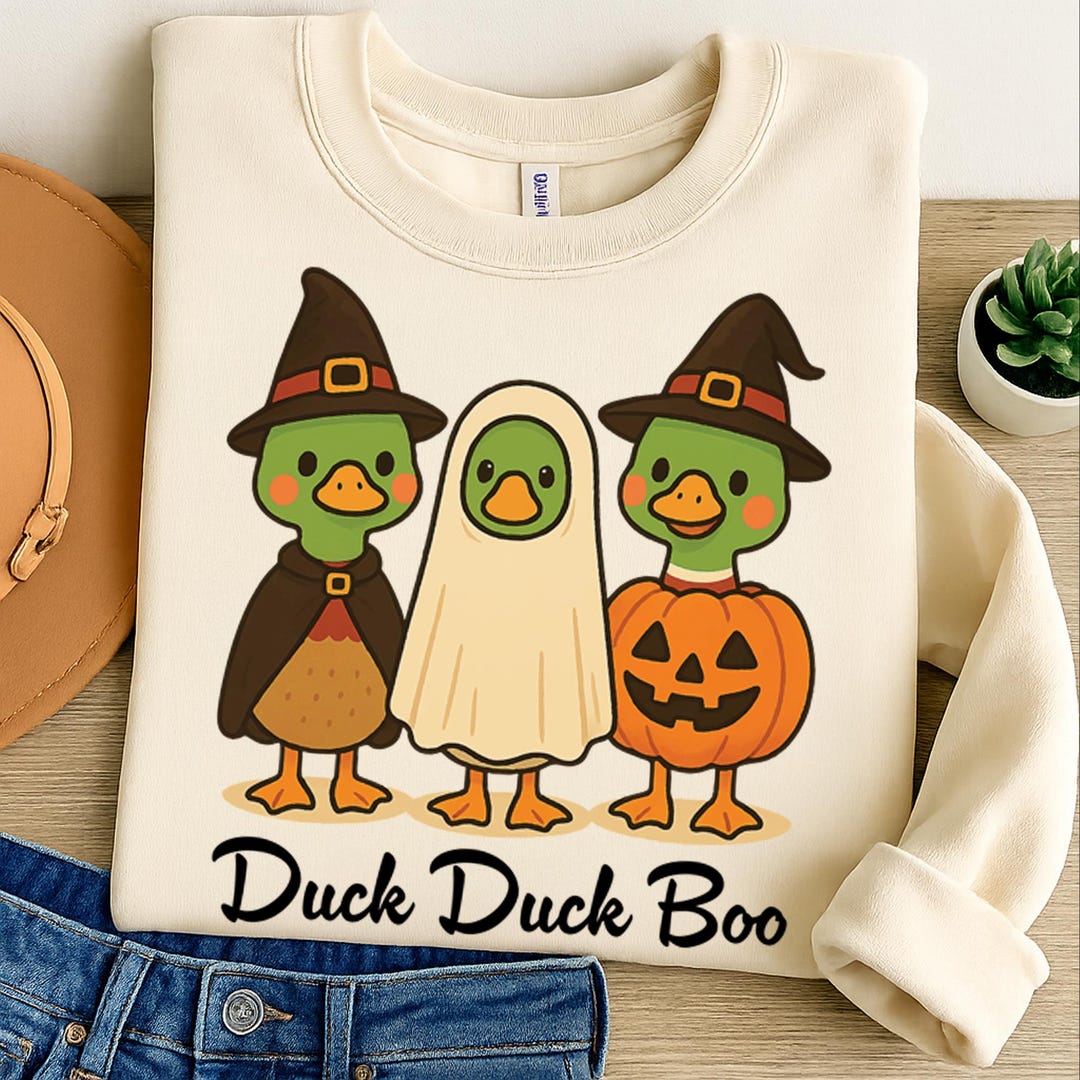 Duck Duck Boo PNG SVG, Funny Goose Halloween Design, Silly Duck Ghost ...