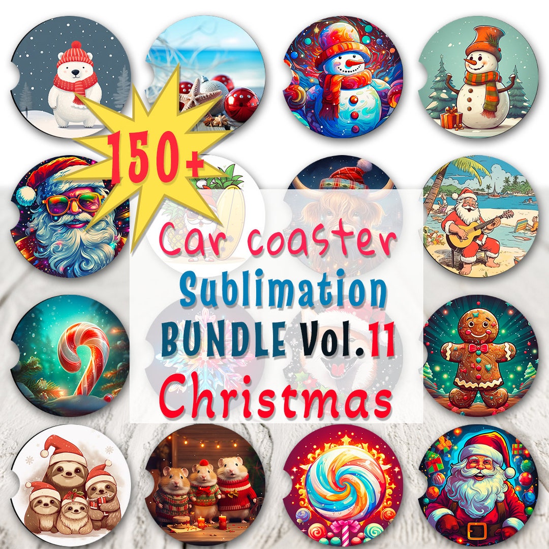 100+ PNG Car Coaster Sublimation Design Vol 11 Christmas,car Coaster ...