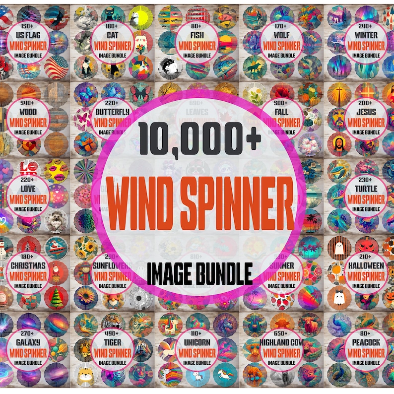 Mega Wind Spinner Sublimation Design Download, Wind Spinner Designs,12 ...