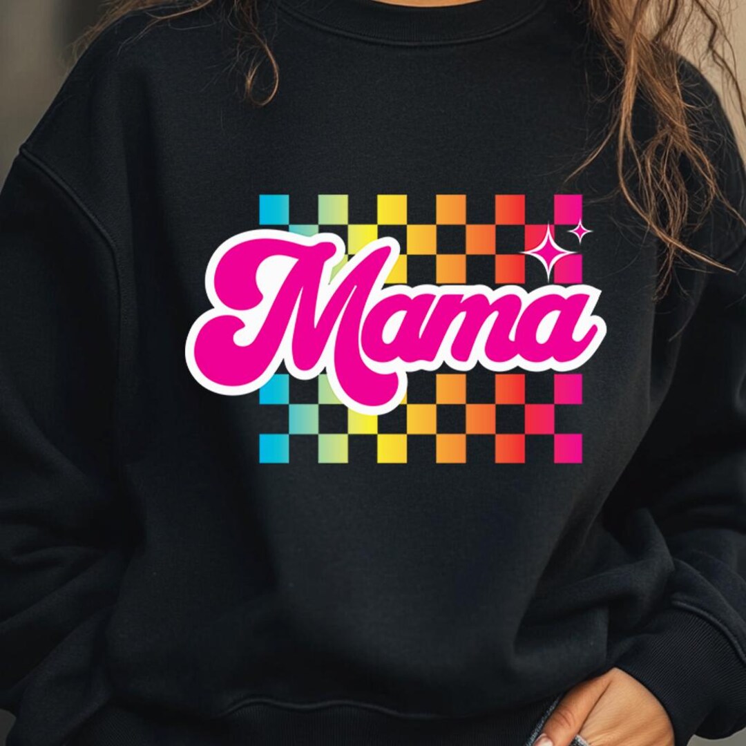 Coquette Neon Mama Png, Rainbow Checkered Mama PNG, Neon Mother's Day ...