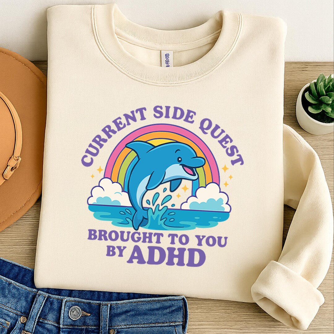 Funny ADHD Png, Side Quest PNG, Trendy Animal Sublimation Design ...