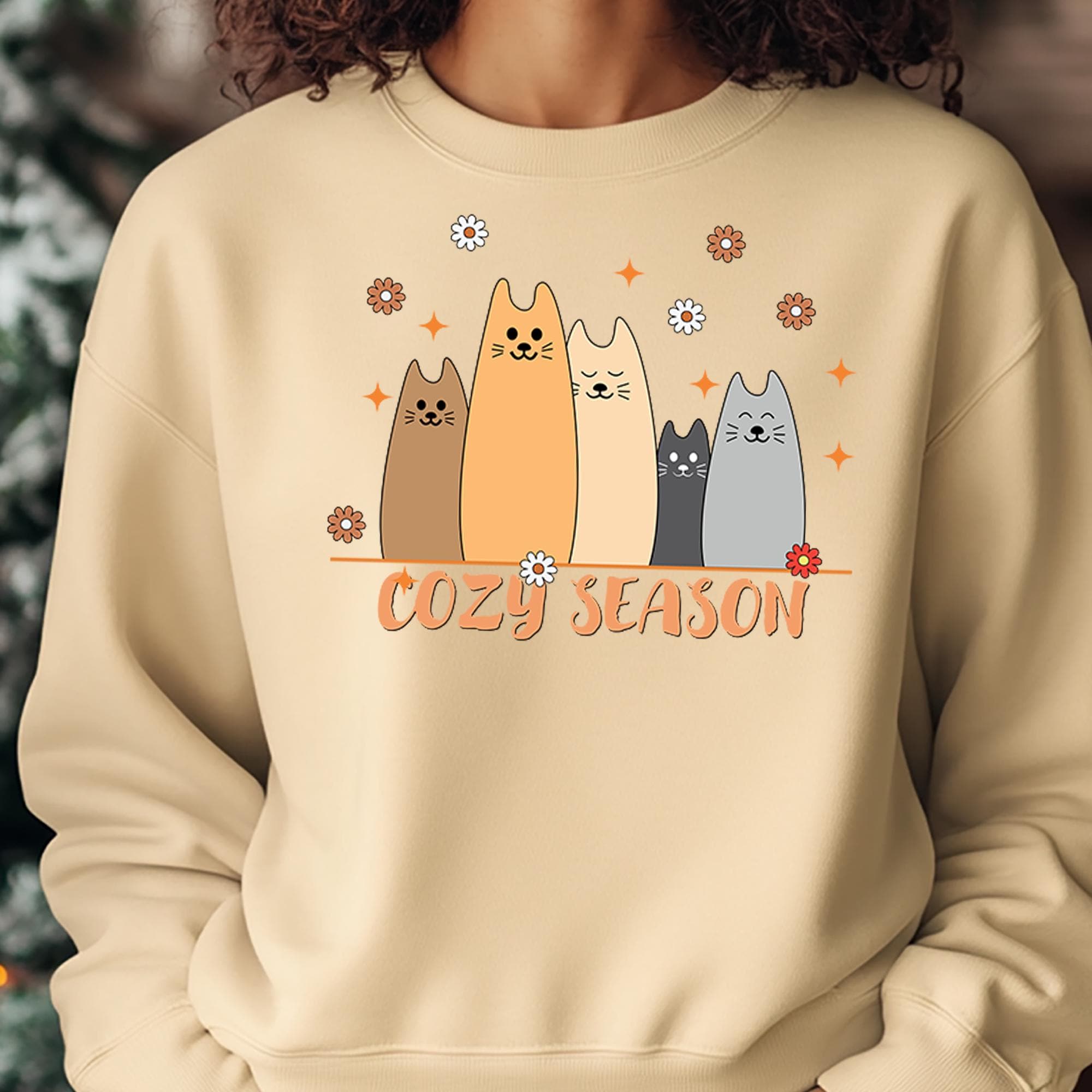 Cozy Fall Cat Png, Fall Cat Sublimation Design, Fall,autumn,trendy ...