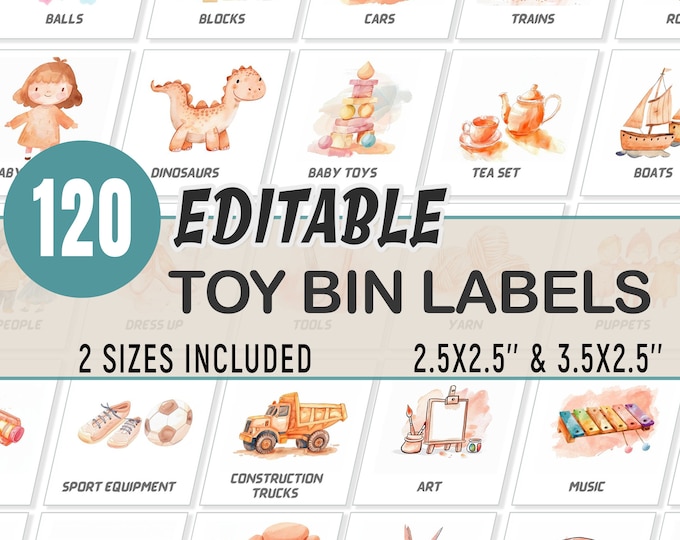 Editable Printable Toy Trofast Bin Storage Labels, Toy Storage Box ...