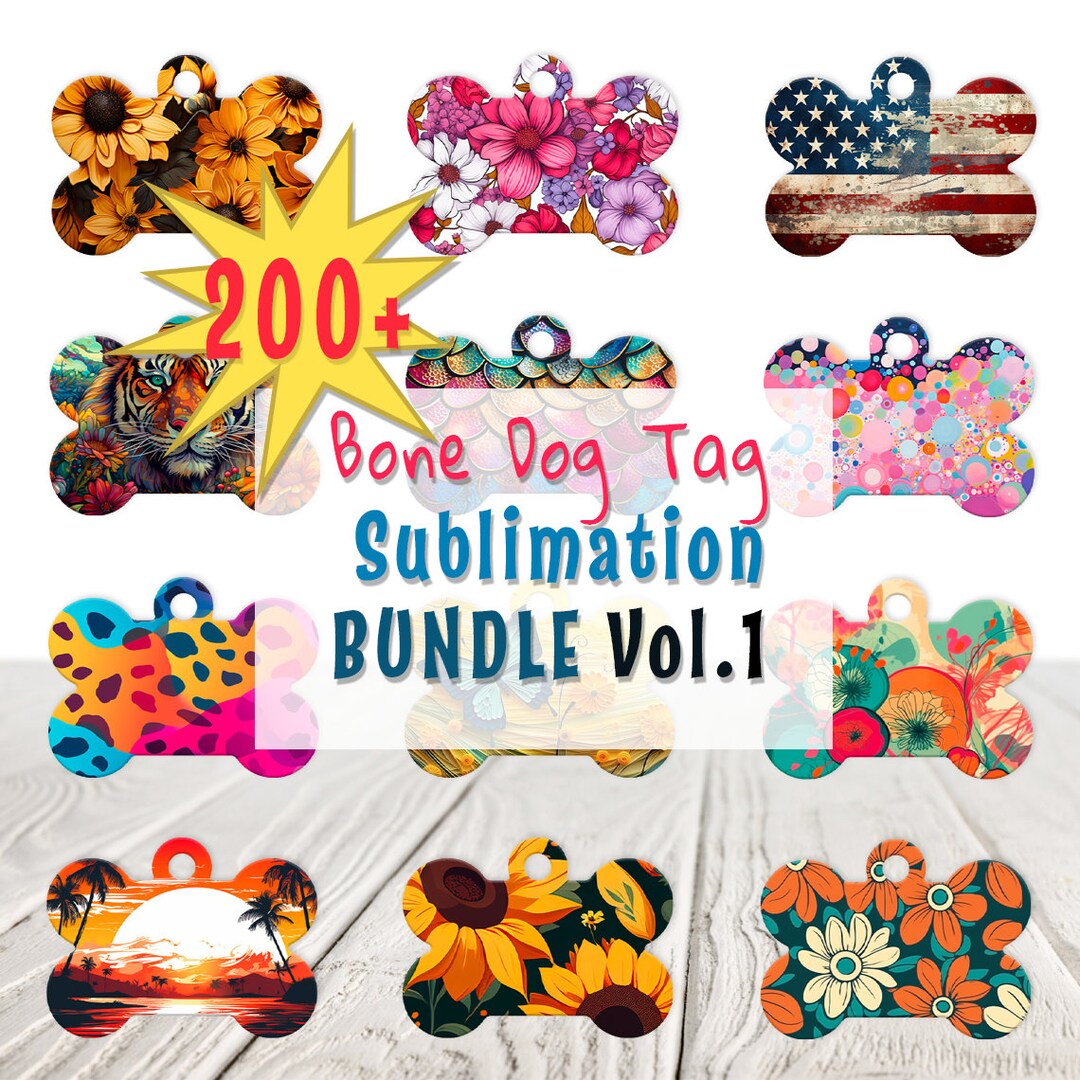 200 PNG Bone Dog Tag Sublimation Design, Bone Dog Tag Designs, Pet Tag ...