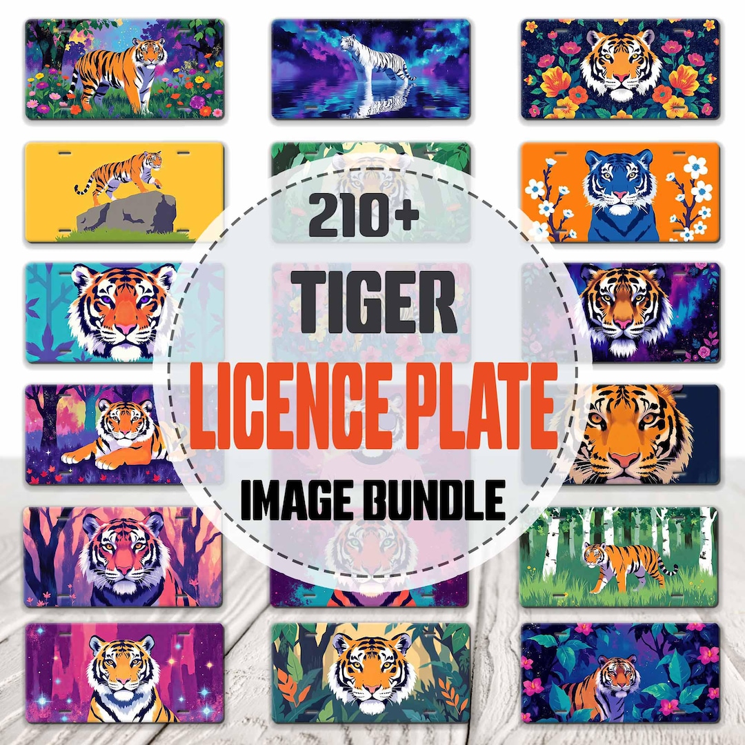 Tiger Licence Plate Sublimation Design, Licence Plate Designs, Licence ...