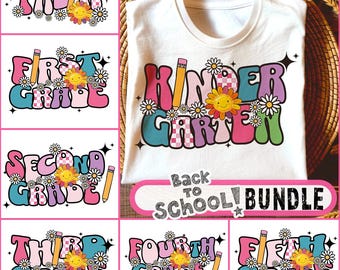 Retro Back to School Bundle, Kindergarten, First Day of School, School ...
