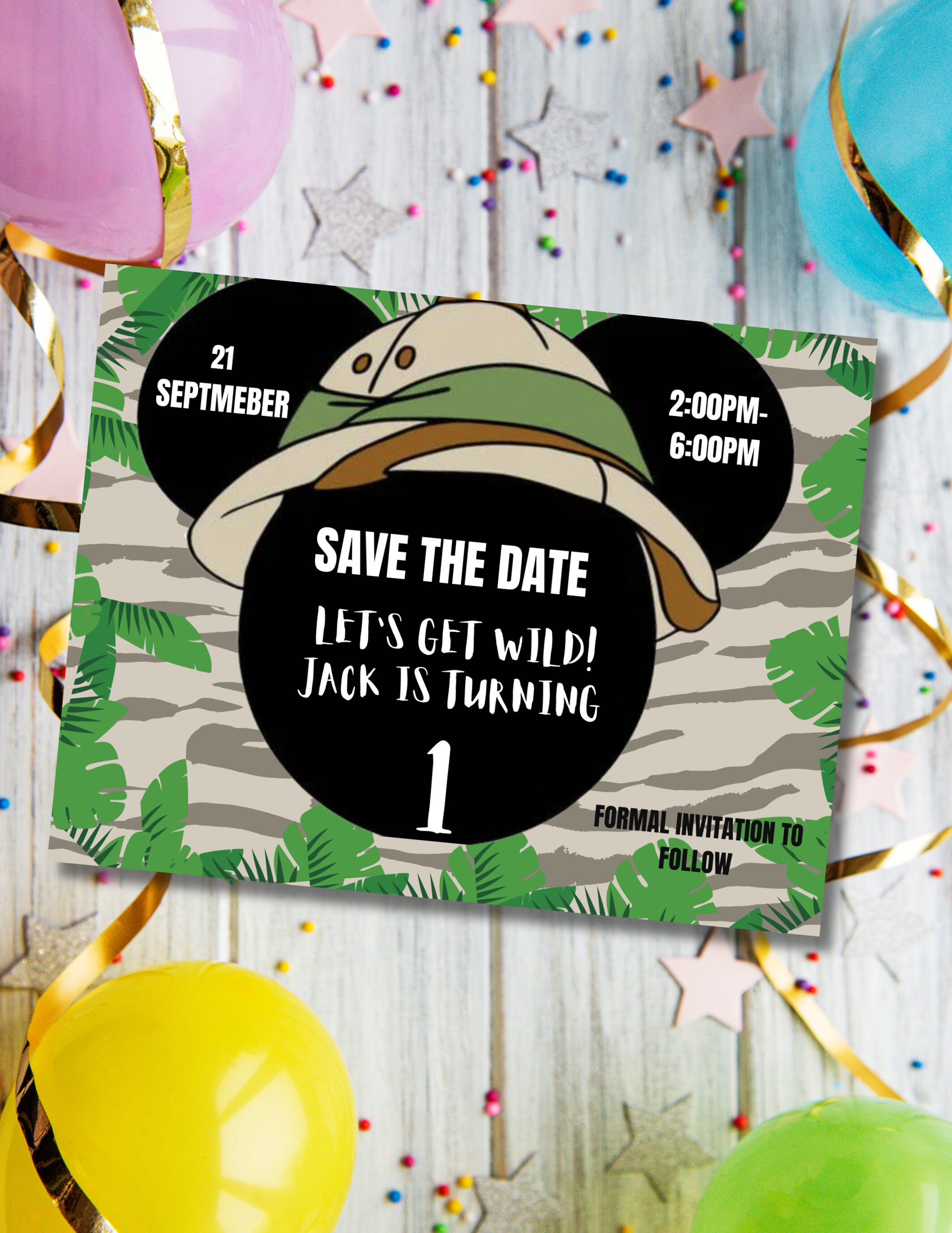 Mickey Mouse Safari "wild One" Birthday Bundle - Etsy